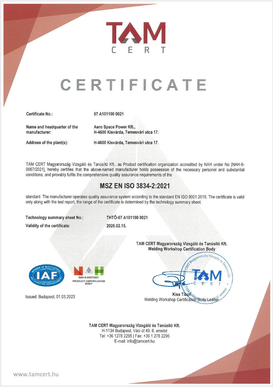 Certificates | TASP